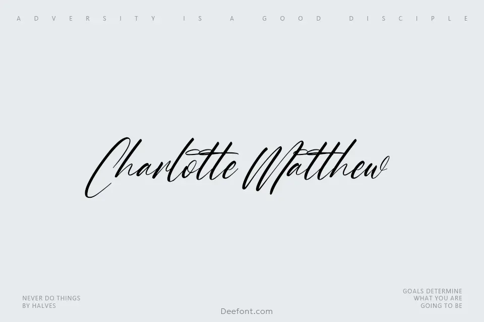 Charlotte Matthew Font - Free Download & Preview | Deefont