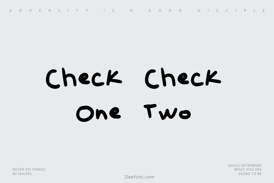 Check Check One Two Font - Free Download & Preview | Deefont