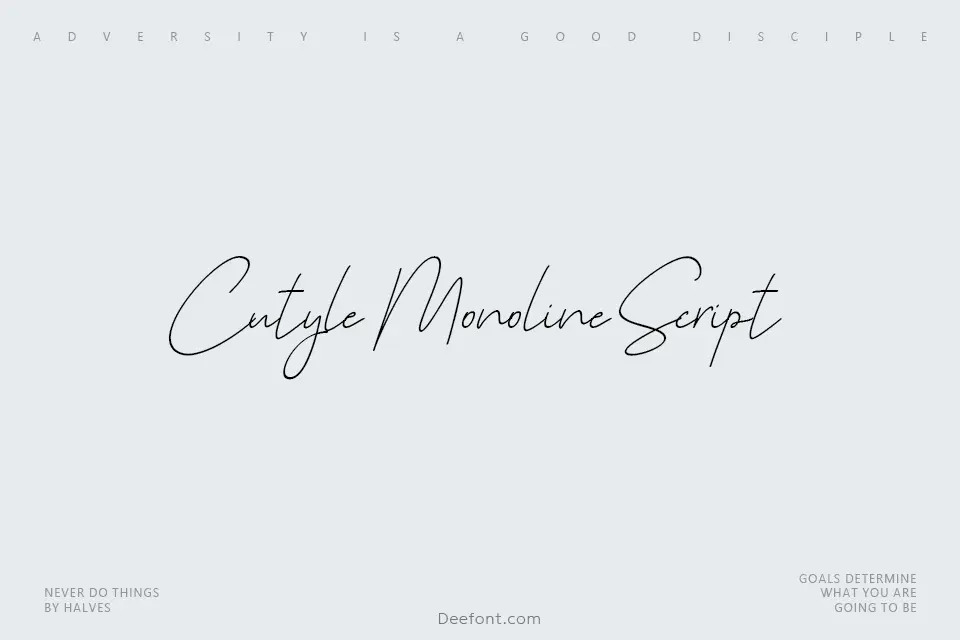 Cutyle Monoline Script Font - Free Download & Preview | Deefont