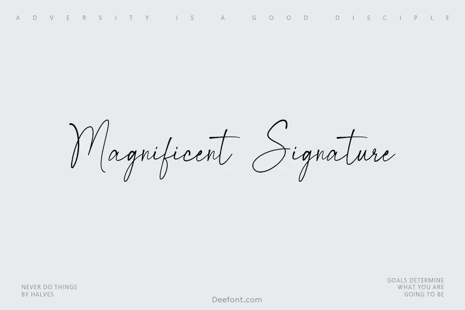 Magnificent Signature Font - Free Download & Preview | Deefont