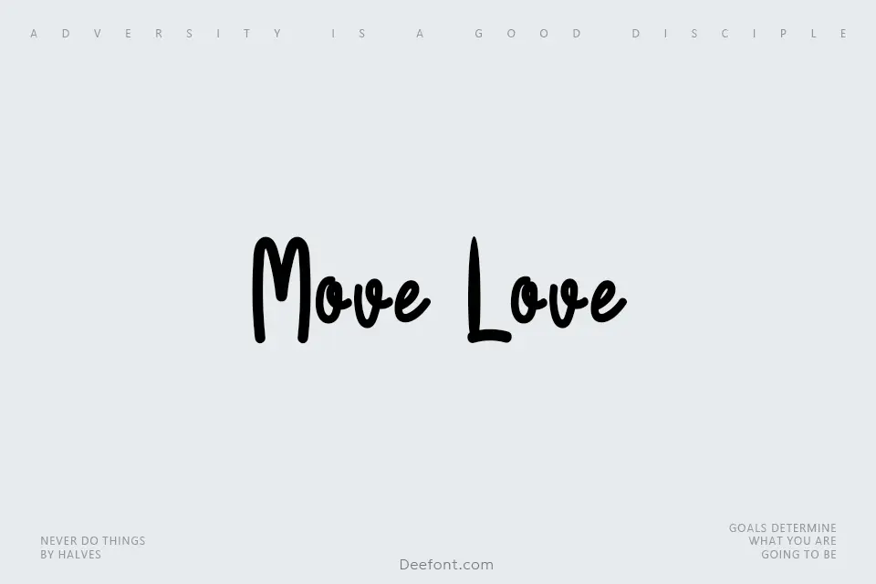 Move Love Font - Free Download & Preview | Deefont