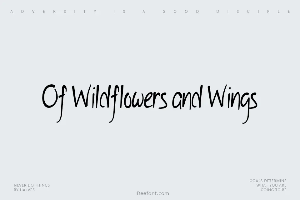 Of Wildflowers and Wings Font - Free Download & Preview | Deefont